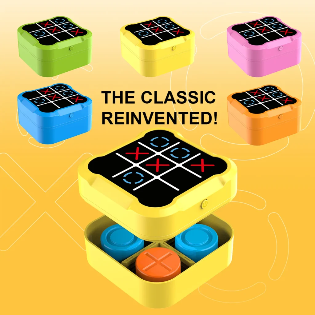 Three in One Tic-Tac-Toe Game Box in Multiple Colors - ilineshop